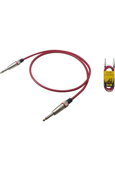 Estello E1001 1 Metre Kırmızı 6,3 mm Mono + 6,3 mm Pvc Ara Kablo