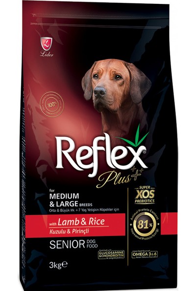 Reflex Plus Orta Büyük Irk Kuzu Pirinç Yaşlı Köpek Maması 3 kg Reflex Plus Orta Büyük Irk Kuzu Pirinç Yaşlı Köpek Maması 3 kg