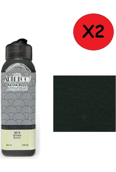 Artdeco Akrilik Boya 140 Ml Siyah 2'li