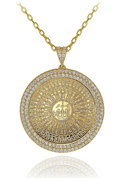 Takı Boom Beyaz Taşlı Allahın 99 Ismi Esmaül Hüsna Gümüş Kolye Takı Boom Beyaz Taşlı Allahın 99 Ismi Esmaül Hüsna Gümüş Kolye