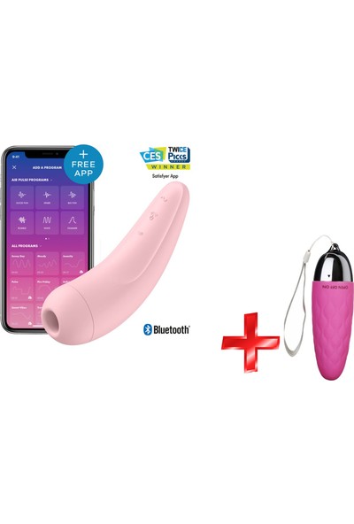 Satisfyer Curvy 2+ Pink Klitoris Stimülatörü ve App Kontrol Titreşimli +Mini Vibratör Satisfyer Curvy 2+ Pink Klitoris Stimülatörü ve App Kontrol Titreşimli +Mini Vibratör