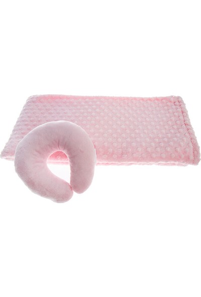 Özdilek Tomurcuk Boyun Yastıklı Bebek Battaniyesi Pembe 90X110