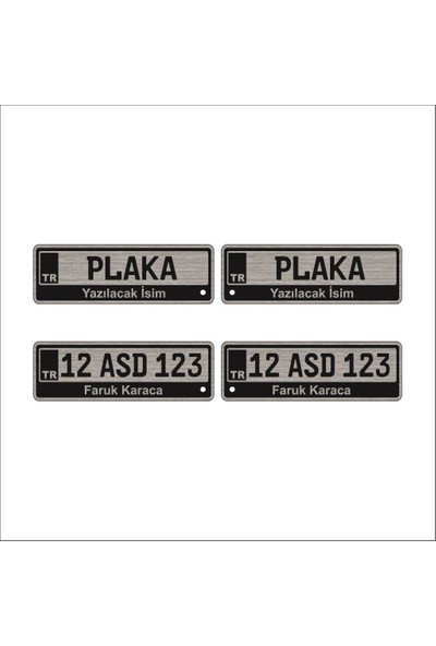 Ömr Dizayn Kişiye Özel Çift Taraflı Plaka Anahtarlık