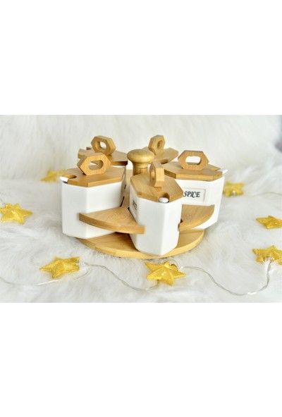 Acar Bambu Döner Stantlı 5'li Baharatlık Acar Bambu Döner Stantlı 5'li Baharatlık