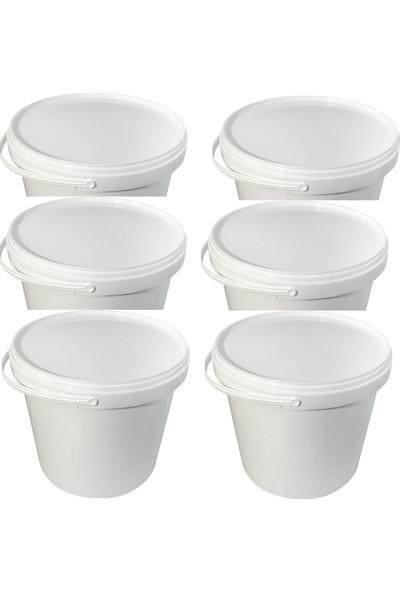 Scratch Anet Kapaklı Kova Hava Sızdırmaz Boya Gıda Yoğurt Kovası 20 Lt 6 Adet