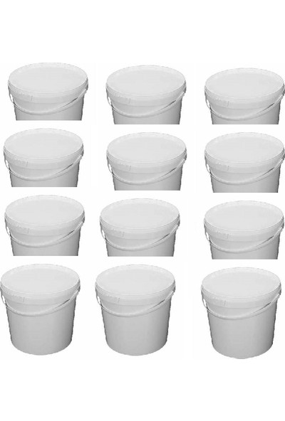 Scratch Anet Kapaklı Kova Hava Sızdırmaz Boya Gıda Yoğurt Kovası 1 Lt 12 Adet