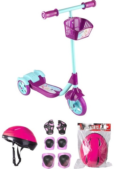 Erdem Oyuncak 3 Tekerlekli Frenli Sepetli Çocuk Scooter Kask Dizlik Dahil Erdem Oyuncak 3 Tekerlekli Frenli Sepetli Çocuk Scooter Kask Dizlik Dahil