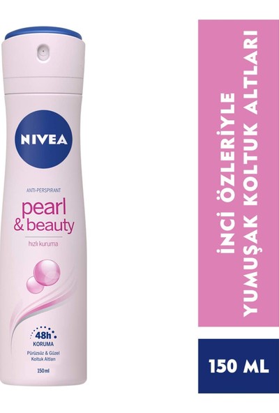 Nivea Kadın Sprey Deodorant Pearl&Beauty,48 Saat Anti-perspirant Koruma 150ml Nivea Kadın Sprey Deodorant Pearl&Beauty,48 Saat Anti-perspirant Koruma 150ml