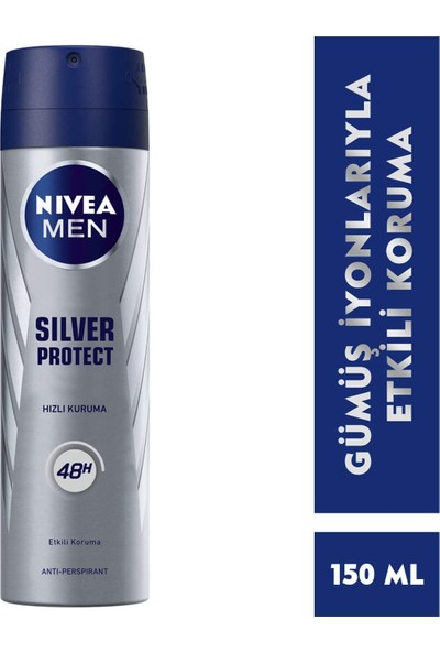 Nivea Silver Protect Sprey Deodorant 150Ml Erkek Nivea Silver Protect Sprey Deodorant 150Ml Erkek