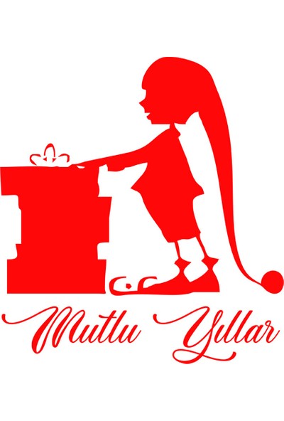 Mıgnatıs - Önünde Hediye Paketleri Olan Sevimli Çocuk ve Mutlu Yıllar Yazısı Yılbaşı Süslemeleri - Kırmızı Mıgnatıs - Önünde Hediye Paketleri Olan Sevimli Çocuk ve Mutlu Yıllar Yazısı Yılbaşı Süslemeleri - Kırmızı