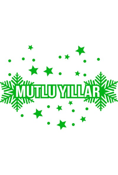 MIGNATIS - Mutlu Yıllar Yazısı ve Küçüklü Büyüklü Kar Taneleri Yılbaşı Süslemeleri - Yeşil MIGNATIS - Mutlu Yıllar Yazısı ve Küçüklü Büyüklü Kar Taneleri Yılbaşı Süslemeleri - Yeşil