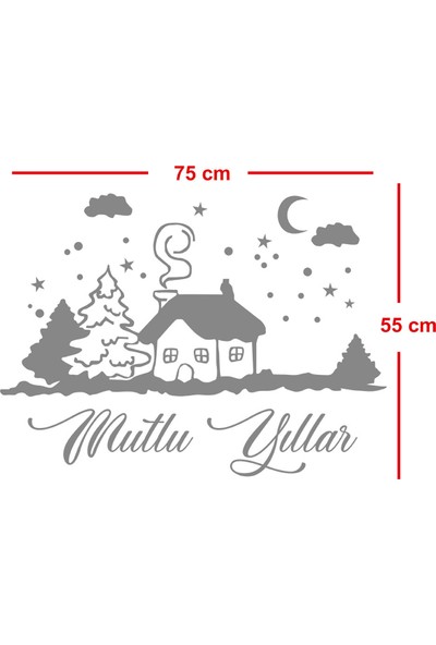 MIGNATIS - Kar Yağmış Ağaçlar İçinde Sevimli Ev ve Mutlu Yıllar Yazısı Yılbaşı Süslemeleri - Beyaz MIGNATIS - Kar Yağmış Ağaçlar İçinde Sevimli Ev ve Mutlu Yıllar Yazısı Yılbaşı Süslemeleri - Beyaz