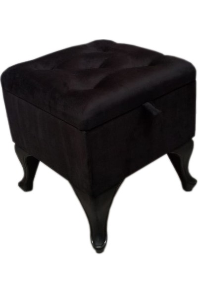 Ertok Sandıklı Puf Koltuk Siyah 40 cm