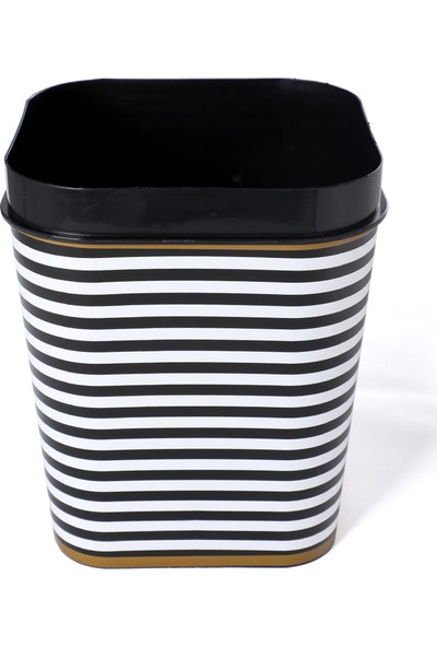 MARKAPIA Siyah Desenli Kapaklı Kova Kare