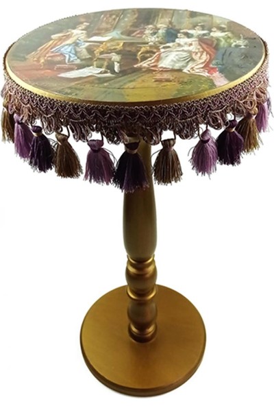 Lal Dekoratif Püsküllü Gold Fiskos Sehpa Lal Dekoratif Püsküllü Gold Fiskos Sehpa