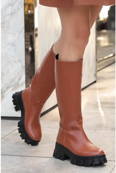 Mio Gusto Tori Taba Fermuarsız Postal Çizme Mio Gusto Tori Taba Fermuarsız Postal Çizme