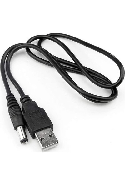 Alfais 4463 USB To Dc 5.5 2.1 mm Kalın Uç Power Güç Çevirici Adaptör Kablosu