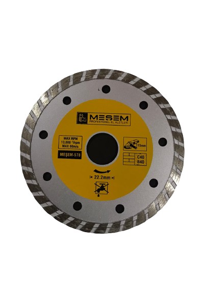 Meşem Granit Mermer Kesici Elmas Testere 115 x 2 mm Meşem Granit Mermer Kesici Elmas Testere 115 x 2 mm