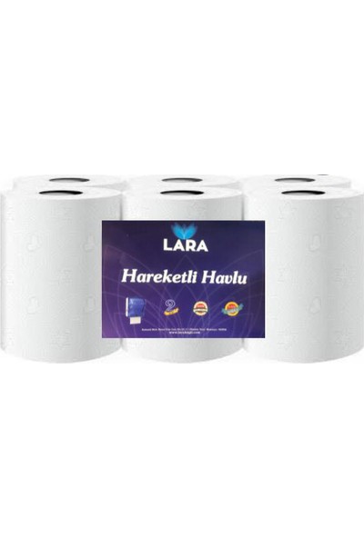 Lara Fotoselli Hareketli Havlu 21CM 59 Metre Ultra 6 Rulo Sensörlü Kağıt Havlu Lara Fotoselli Hareketli Havlu 21CM 59 Metre Ultra 6 Rulo Sensörlü Kağıt Havlu