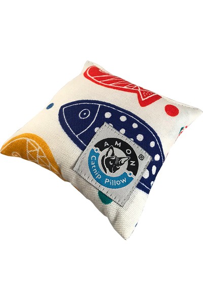 Amon Catnipli Yastık Balık Desenli 10X10 cm (Catnip Pillow)