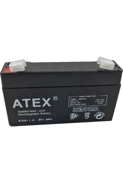 Atex AX-12V 1.3 Ah Kuru Akü - K:20 Atex AX-12V 1.3 Ah Kuru Akü - K:20