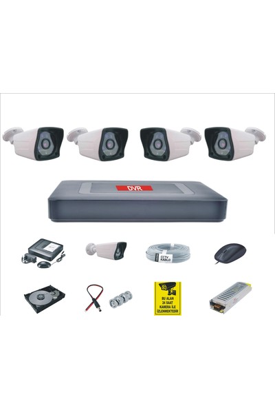 Depo Güvenlik Sony Lensli Gece Görüşlü Full Hd Güvenlik Kamerası Sistemi 4'lü Set Depo Güvenlik Sony Lensli Gece Görüşlü Full Hd Güvenlik Kamerası Sistemi 4'lü Set