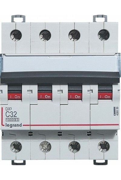 Legrand Trifaze Dört Kutuplu 4X32A C Tipi Otomatik Sigorta 10KA 409339 Legrand Trifaze Dört Kutuplu 4X32A C Tipi Otomatik Sigorta 10KA 409339