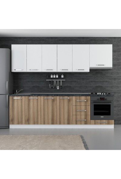 Minar 265 cm Mutfak Dolabı Beyaz Dore 265-D5