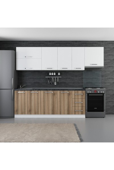 Minar 275 cm Mutfak Dolabı Beyaz Dore 275-D4