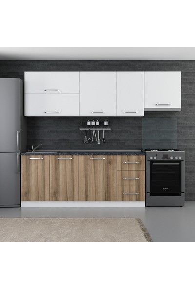 Minar 255 cm Mutfak Dolabı Beyaz Dore 255-D7