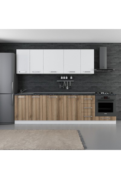 Minar 290 cm Mutfak Dolabı Beyaz Dore 290-D3