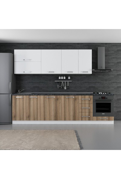 Minar 290 cm Mutfak Dolabı Beyaz Dore 290-D6