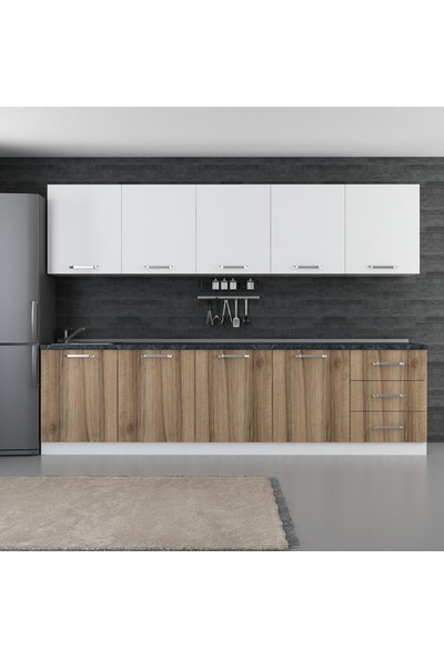 Minar 300 cm Mutfak Dolabı Beyaz Dore 300-D3