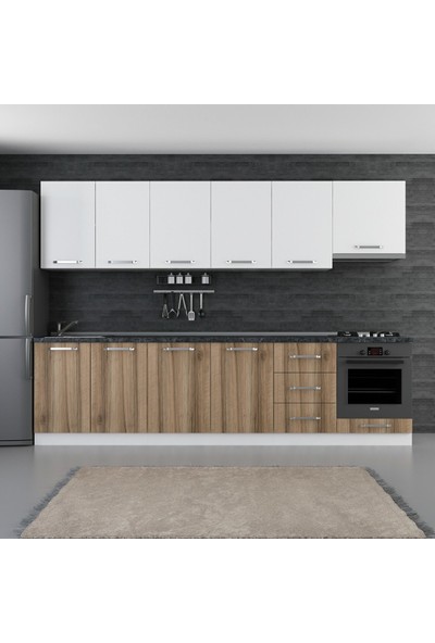 Minar 300 cm Mutfak Dolabı Beyaz Dore 300-D6