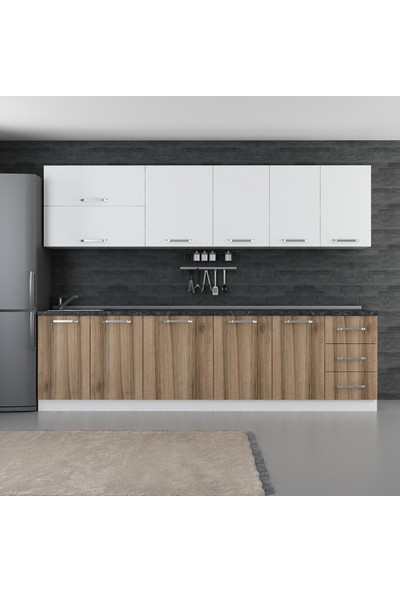 Minar 290 cm Mutfak Dolabı Beyaz Dore 290-D1