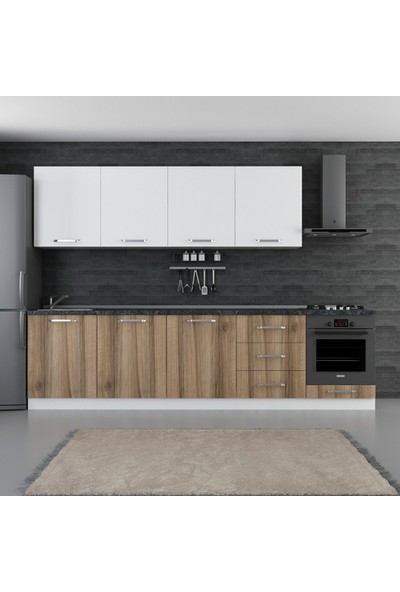 Minar 300 cm Mutfak Dolabı Beyaz Dore 300-D10