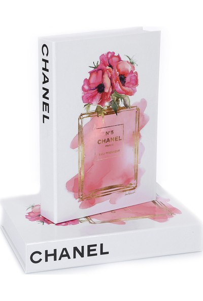 Yedi Home & Decor Çiçekli Chanel Dekoratif Kitap Kutu Yedi Home & Decor Çiçekli Chanel Dekoratif Kitap Kutu