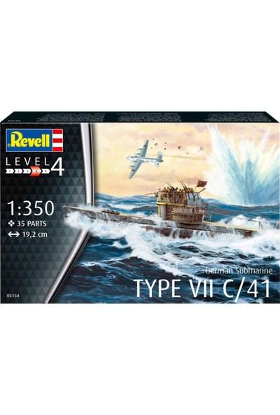 Revell Model Kit 1:350 German Submarine Type VII C-41 5154