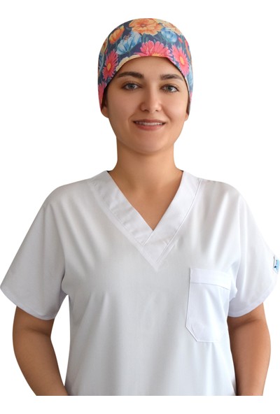 Nur Ortopedi Renkli Çiçekli Doktor Hemşire Hastane Cerrahi Bonesi Nur Ortopedi Renkli Çiçekli Doktor Hemşire Hastane Cerrahi Bonesi