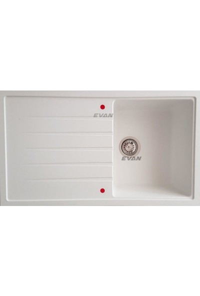 Ukinox Arya D 86 Beyaz Tezgah Üstü Granit Eviye Ukinox Arya D 86 Beyaz Tezgah Üstü Granit Eviye