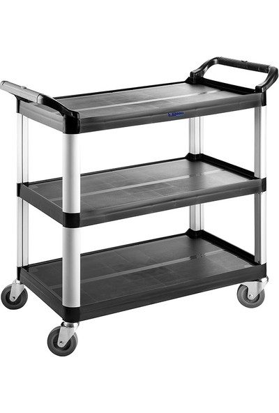 Biradlı Kat Servis Arabası Plastik 52X96X107 cm Biradlı Kat Servis Arabası Plastik 52X96X107 cm