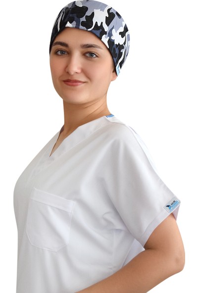 Nur Ortopedi Kamuflaj Desenli Doktor Hemşire Hastane Aşçı Cerrahi Bonesi
