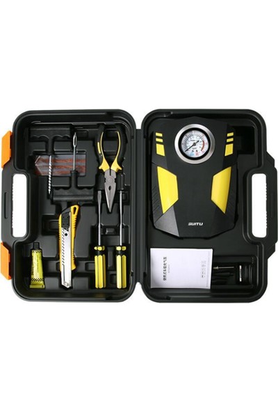 Suitu Taşınabilir Hava Pompası Kompresör Araç Lastik Şişirme ve Tamir Seti 12 V Suitu Taşınabilir Hava Pompası Kompresör Araç Lastik Şişirme ve Tamir Seti 12 V