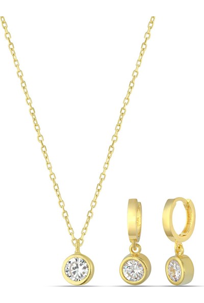 Herisson Silver Kadın 925 Ayar Gümüş Zirkon Beyaz Taşlı Tek Taş Set HNZRS1443