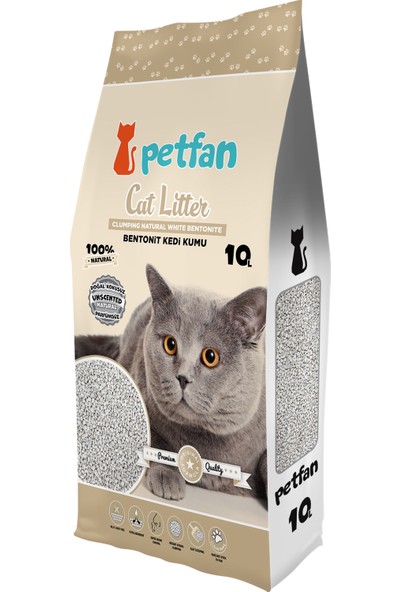 Petfan 10L Naturel Doğal Kokusuz Kedi Kumu Petfan 10L Naturel Doğal Kokusuz Kedi Kumu