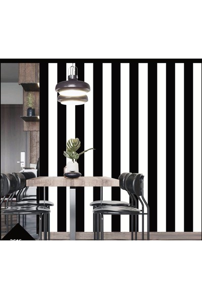 BienHome Siyah Beyaz Çizgili Duvar Kağıdı (5m²) BienHome Siyah Beyaz Çizgili Duvar Kağıdı (5m²)