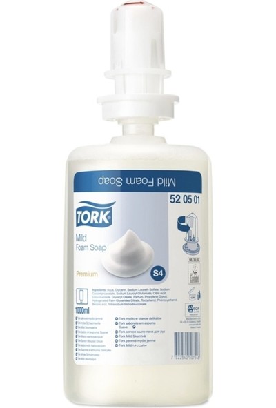 Tork 520501 Mild Köpük Sabun Premium Dökme 1 lt x 6 Adet Tork 520501 Mild Köpük Sabun Premium Dökme 1 lt x 6 Adet