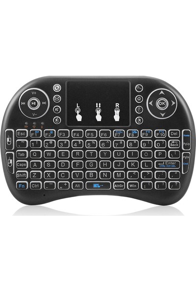 Case 4U i8 Kablosuz Universal TV Box Klavye ve Mouse - Ses Kontrollü - Air Mouse Özellikli