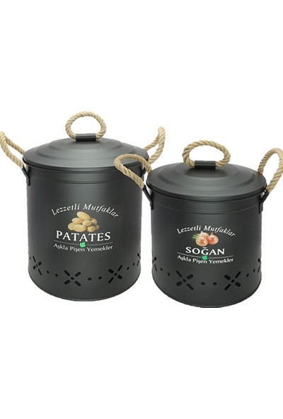 Pazar İstanbul Metal Halat Saplı Patates Soğan Kabı Siyah Pazar İstanbul Metal Halat Saplı Patates Soğan Kabı Siyah