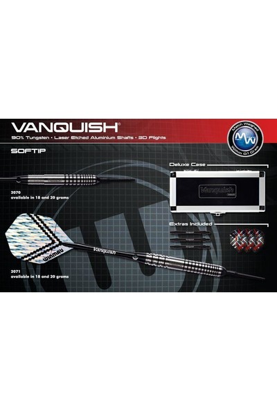 Winmau Vanquish %90 Tungsten Plastik Uçlu 20 gr Dart Oku